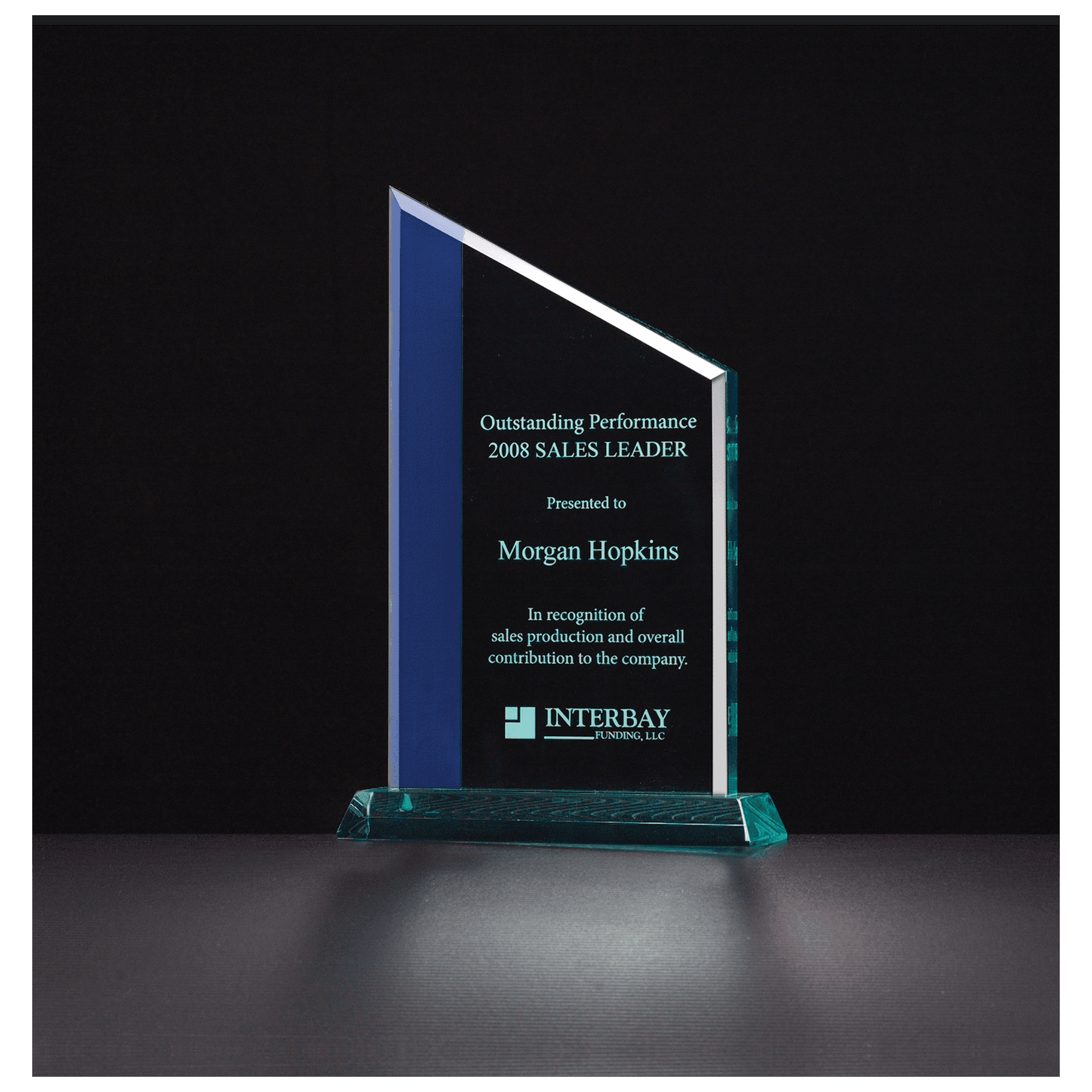 Zenith Series Jade Acrylic with Blue Highlights – Cassel's Sports & Awards
